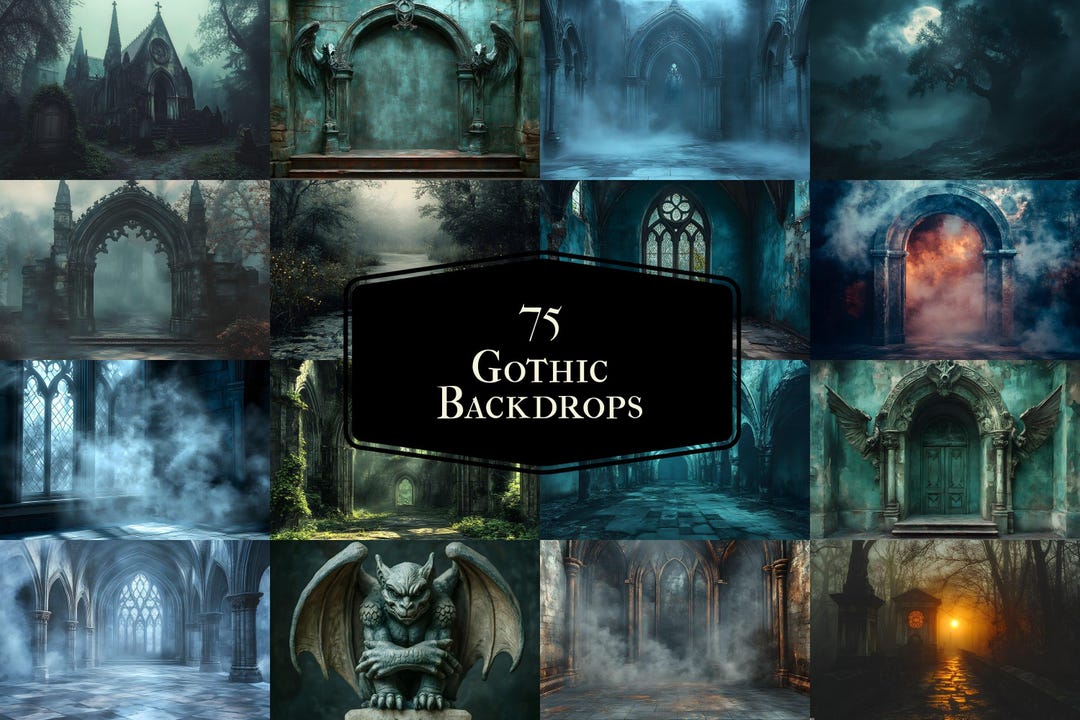 75 Gothic Backdrops for Photography, Dark Digital Backgrounds, Spooky ...