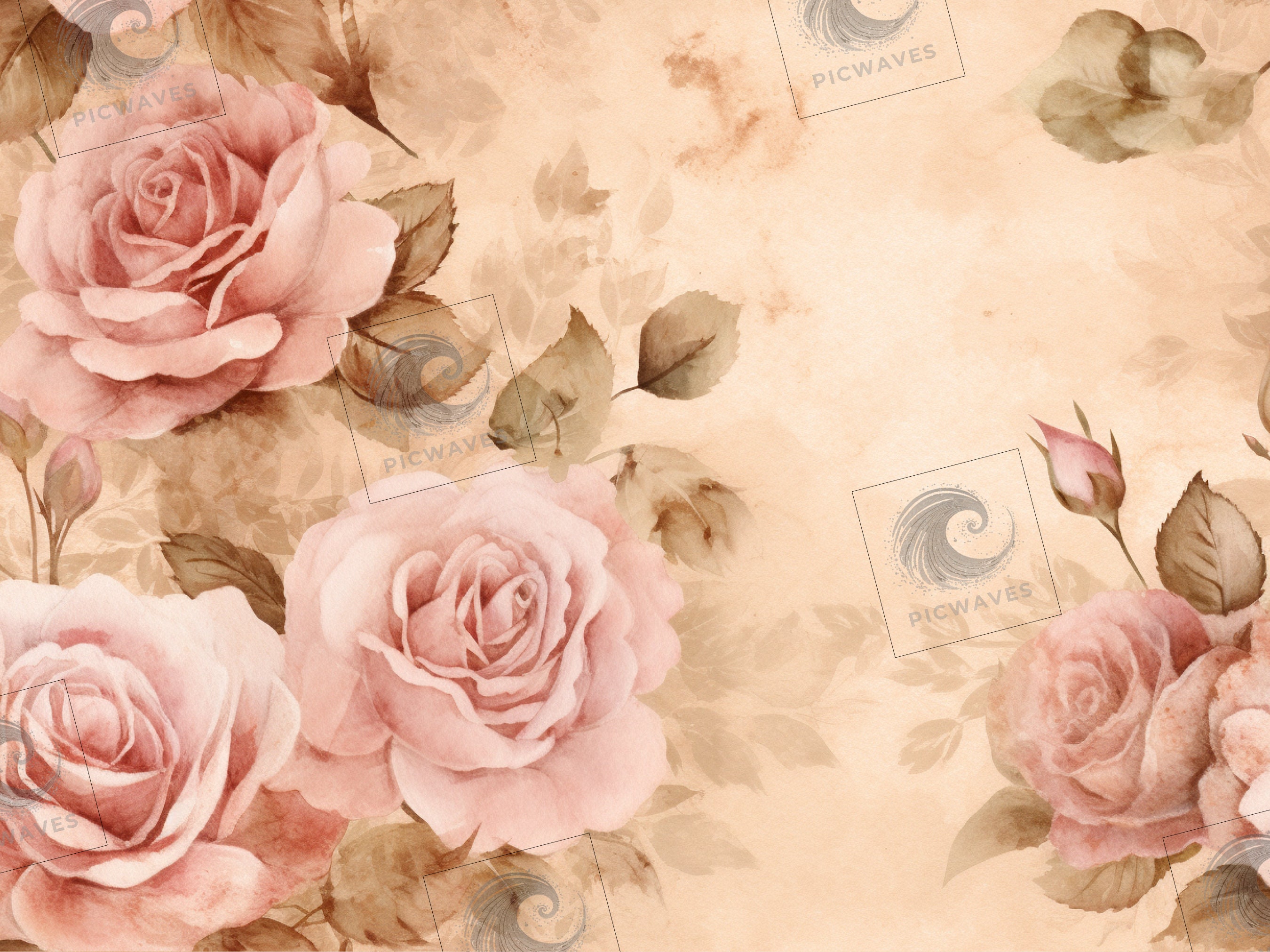 Shabby Pink Rose Paper Rose Junk Journal Pages Seamless Digital Paper ...