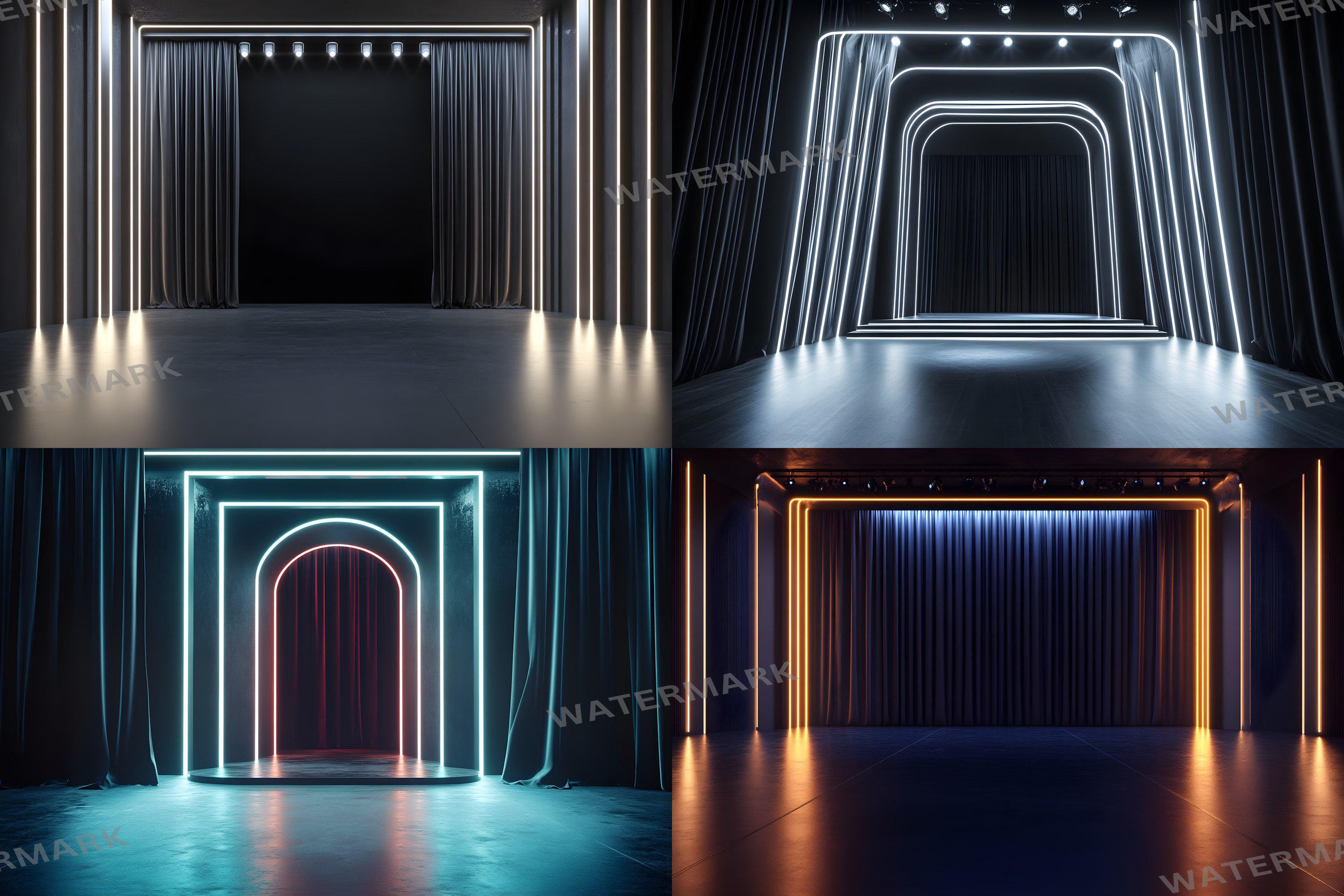 65 Modern Theatre Backdrops, LED Lighting, Stage Photography (pngs) - Etsy