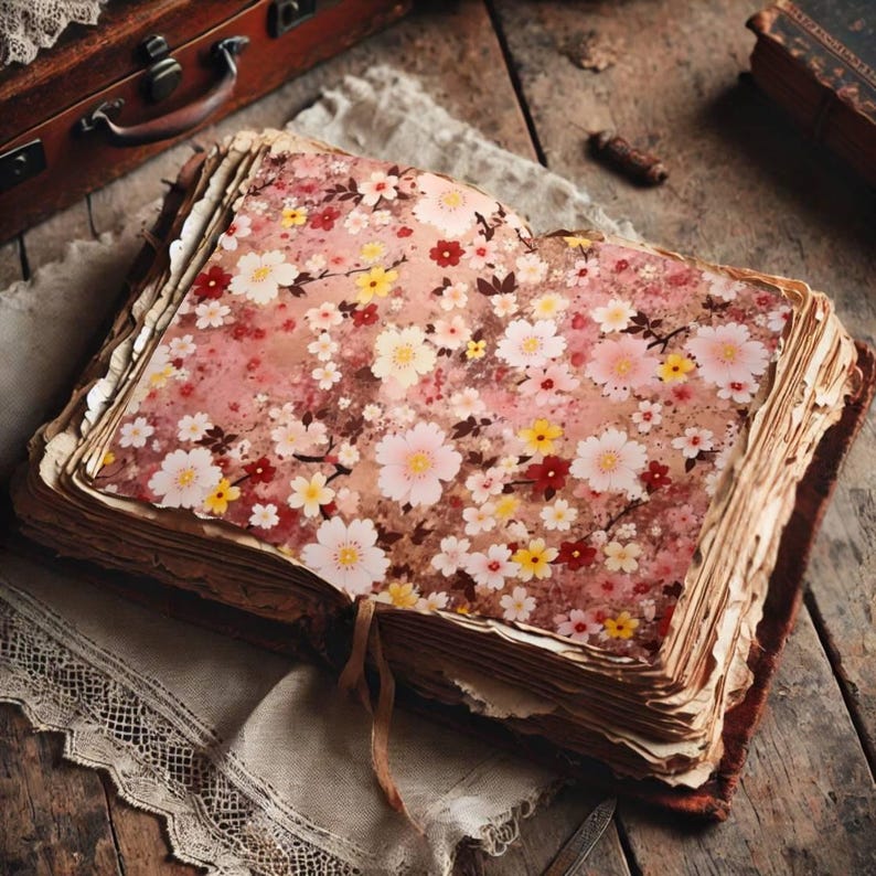 Cherry Blossoms Junk Journal Papers - Spring Floral Printable Ephemera ...