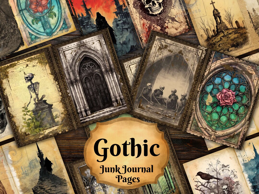 Junk Journal Gothic Junk Journal Pages 12 Gothic Printable - Etsy