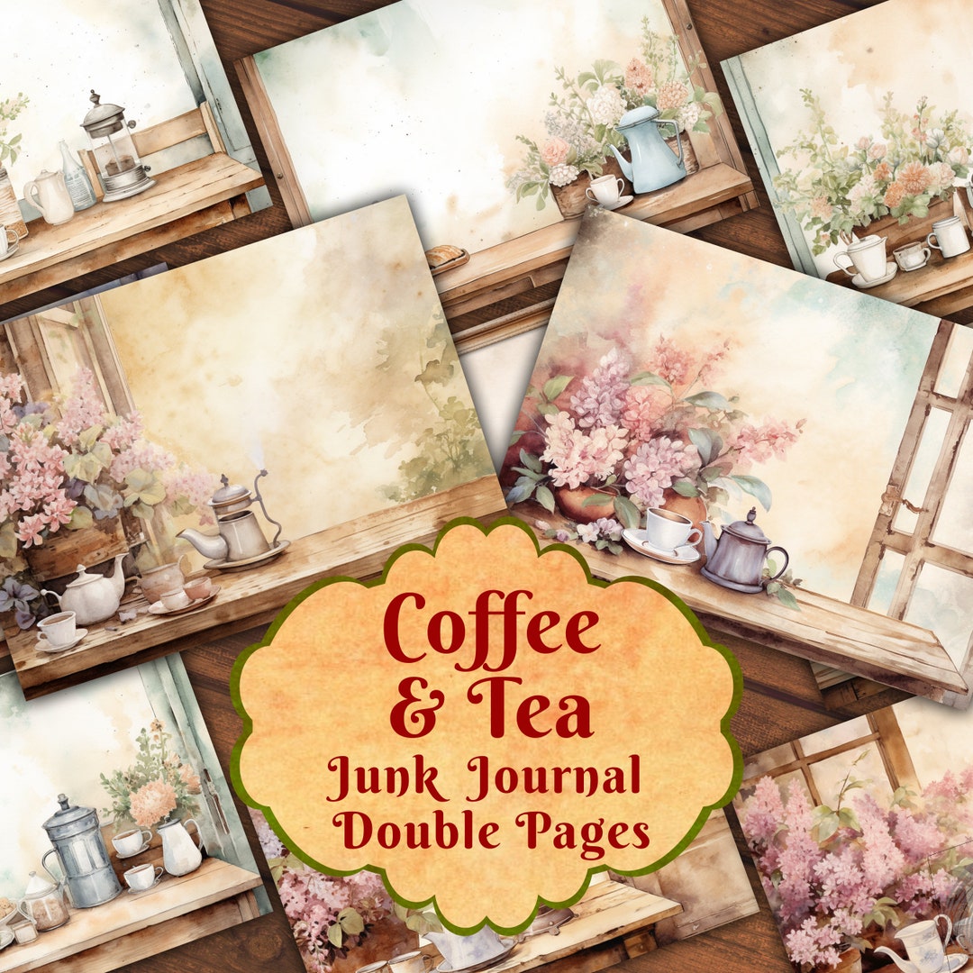 Coffee and Tea Journal Pages - 12 Coffee Junk Journal Pages - Digital ...