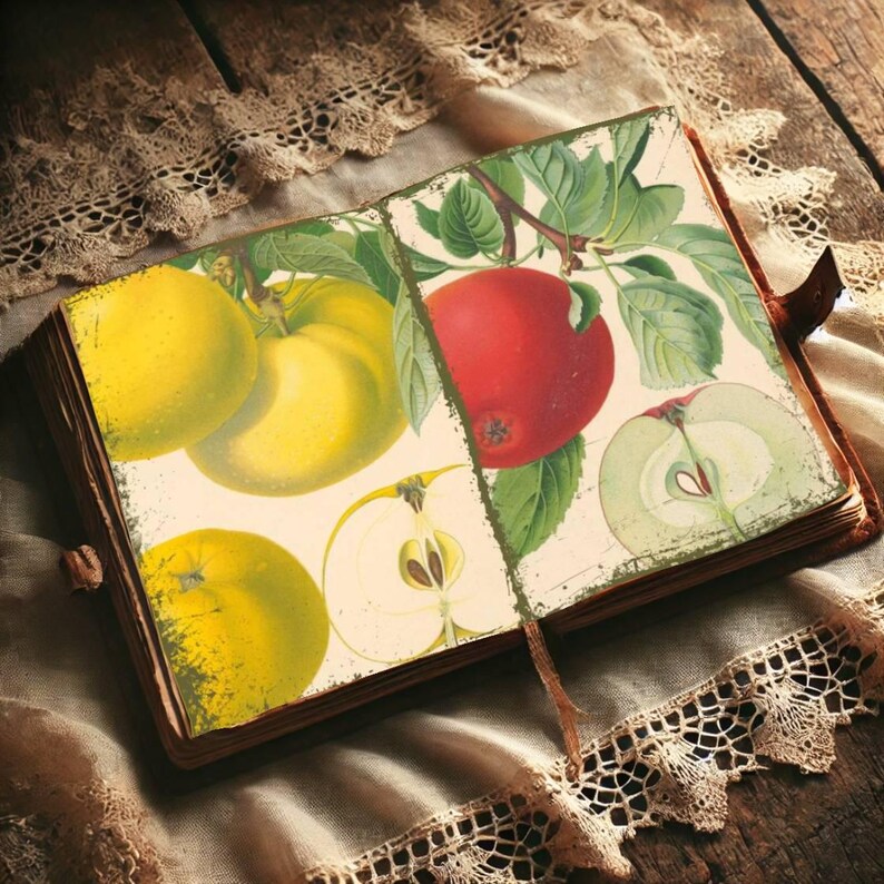 Vintage Fruit & Vegetable Illustration Junk Journal Pages (digital ...