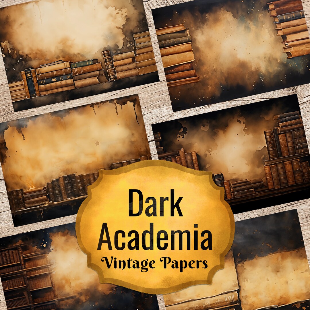 Dark Academia Printable Vintage Papers – Book Library Ephemera (digital ...