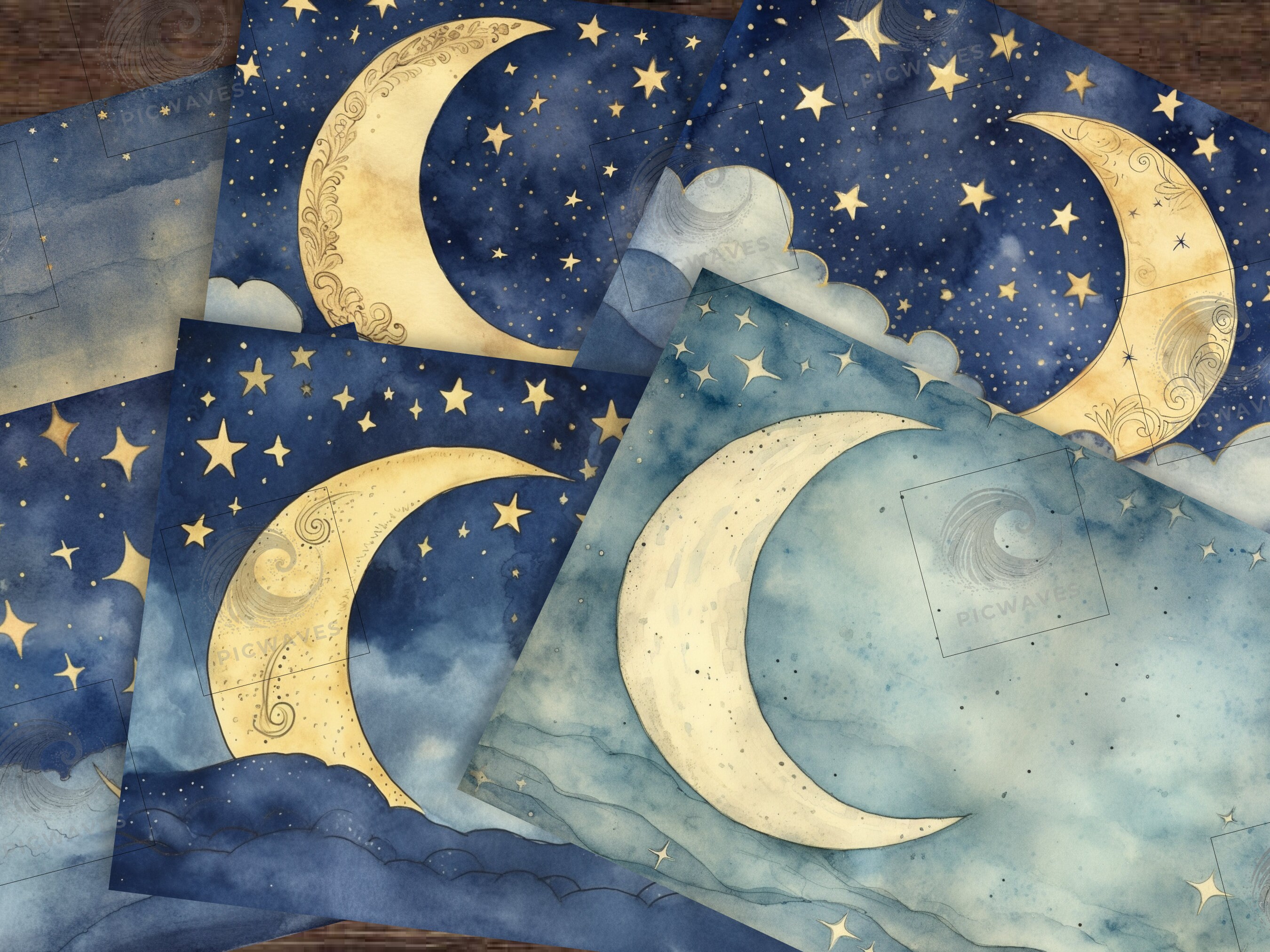 Moon Junk Journal Pages - Double Pages - Digital Download - Printable ...