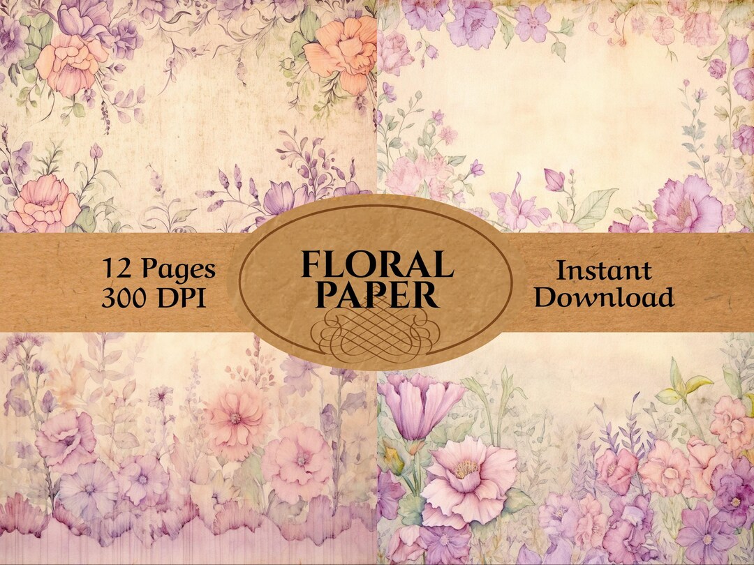 Pastel Wildflower Junk Journal Double Printable Floral Junk - Etsy