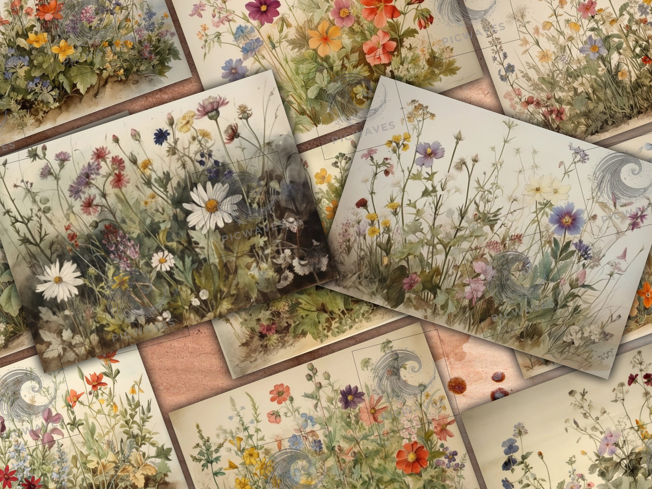 Wildflower Junk Journal Pages, Vintage Wild Flower Journal Pages ...