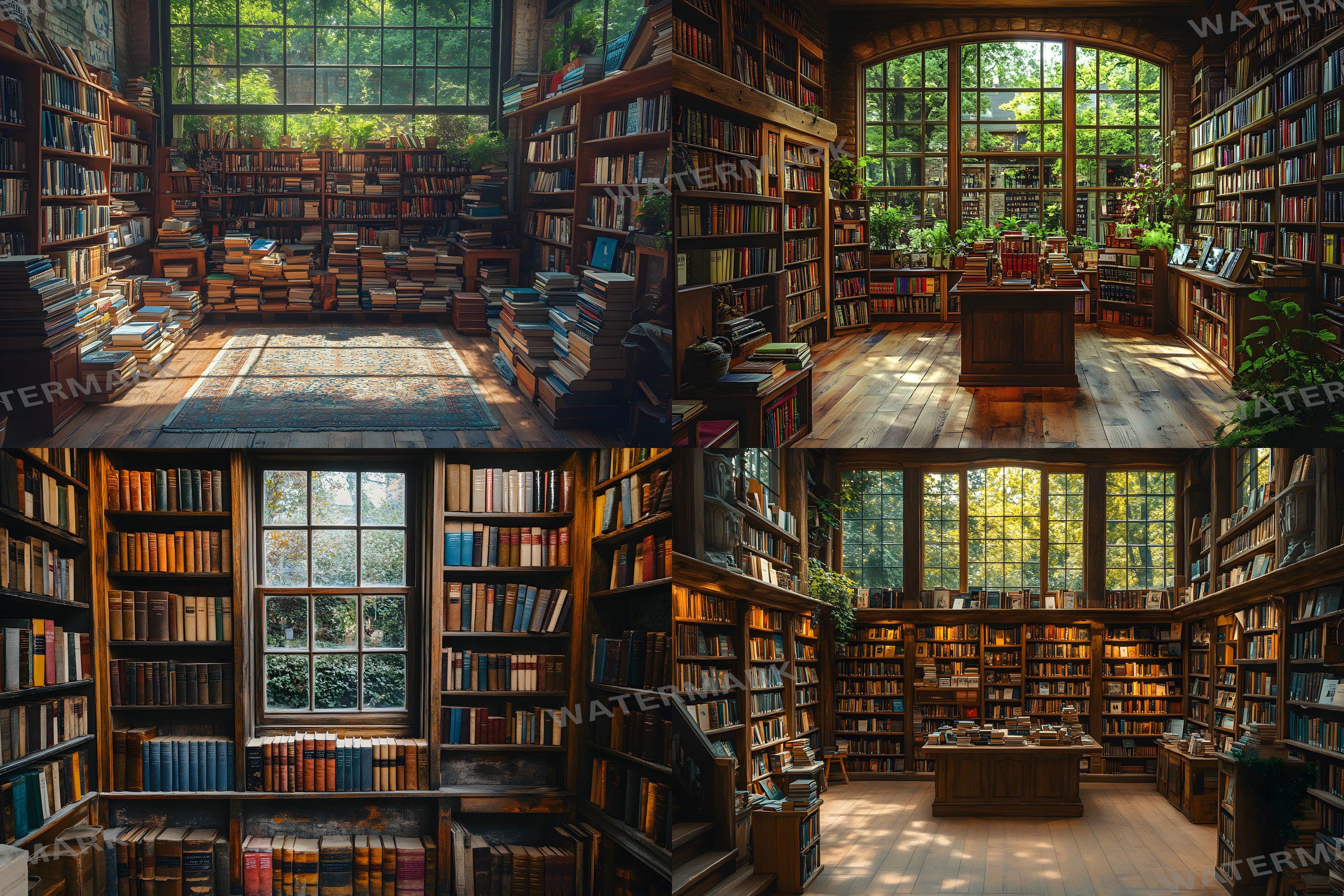 Vintage Bookstore Backdrops | Cozy Library Pngs (45 Files) - Etsy