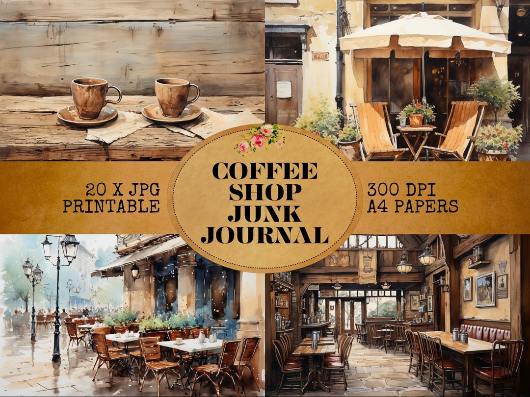 Coffee Shop Journal Pages - 20 Coffee Junk Journal Pages - Digital ...