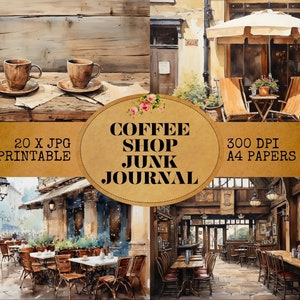 Coffee Shop Journal Pages 40 Coffee Junk Journal Pages Digital Download ...