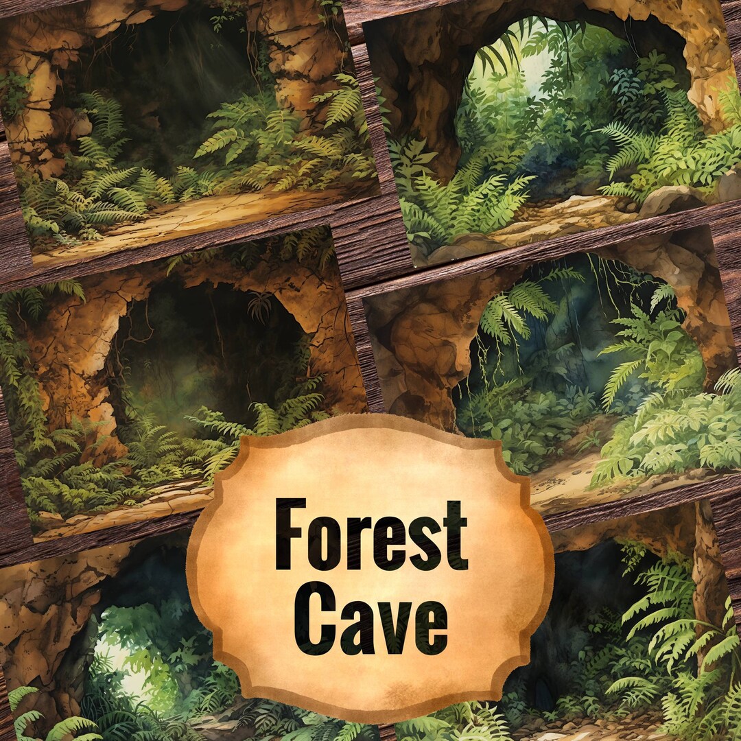 Forest Cave Junk Journal Papers Printable Journal Pages Forest Cave ...