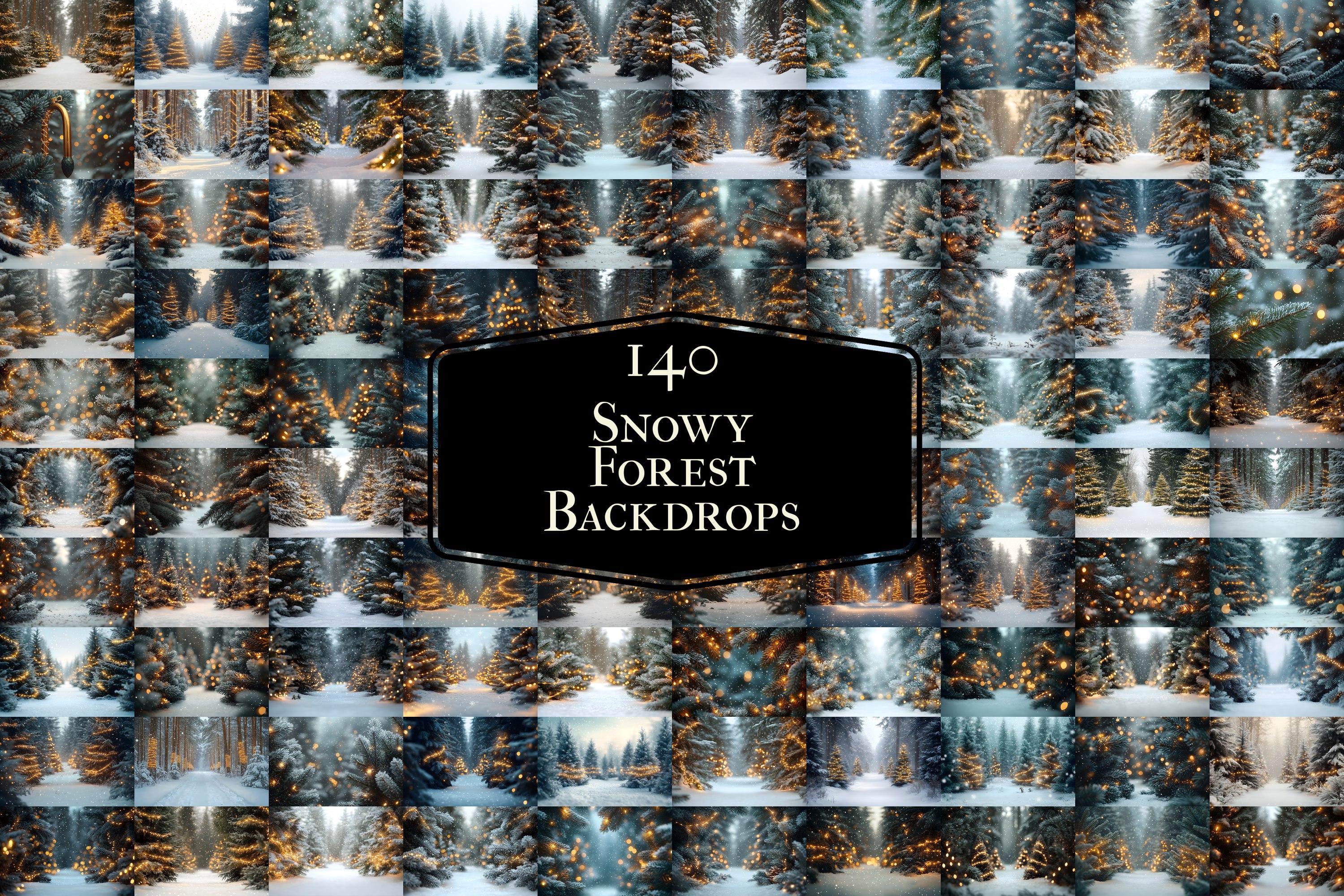 140 Snowy Forest Backdrops for Winter Photography, Holiday Scenes, and ...
