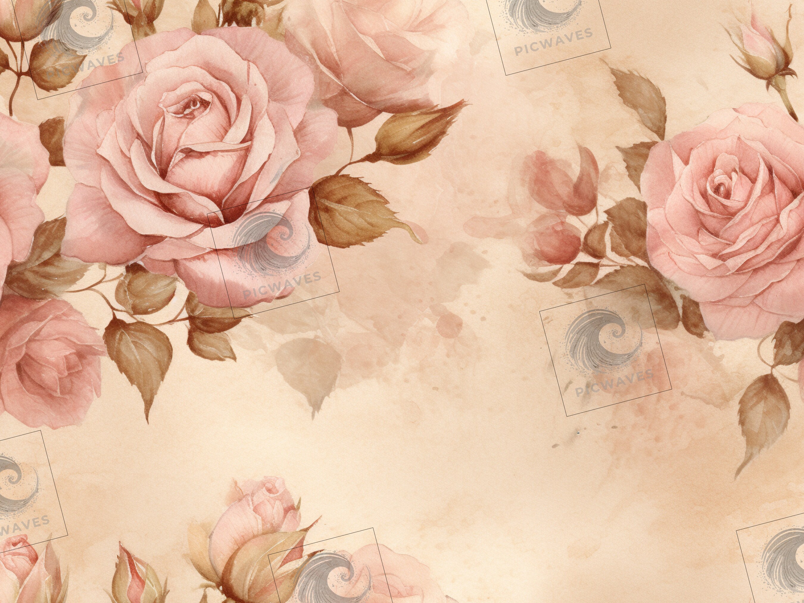 Shabby Pink Rose Paper Rose Junk Journal Pages Seamless Digital Paper