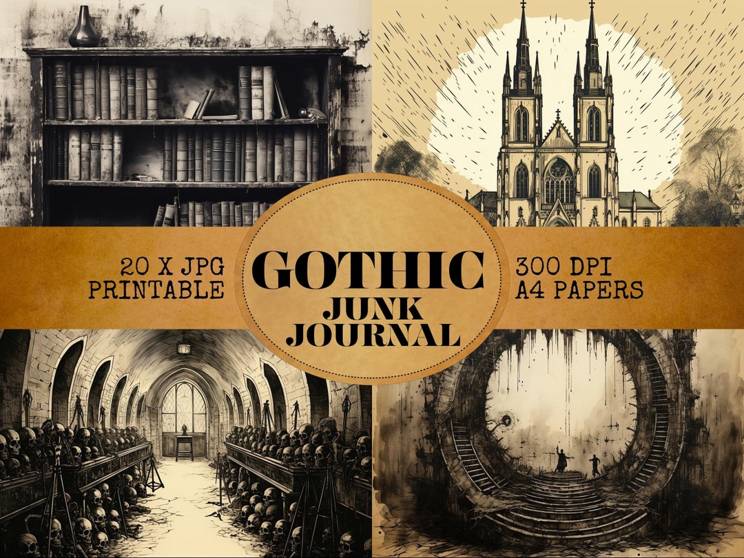 Gothic Junk Journal Pages, 20 Printable Pages, Ephemera, Journal Pages ...