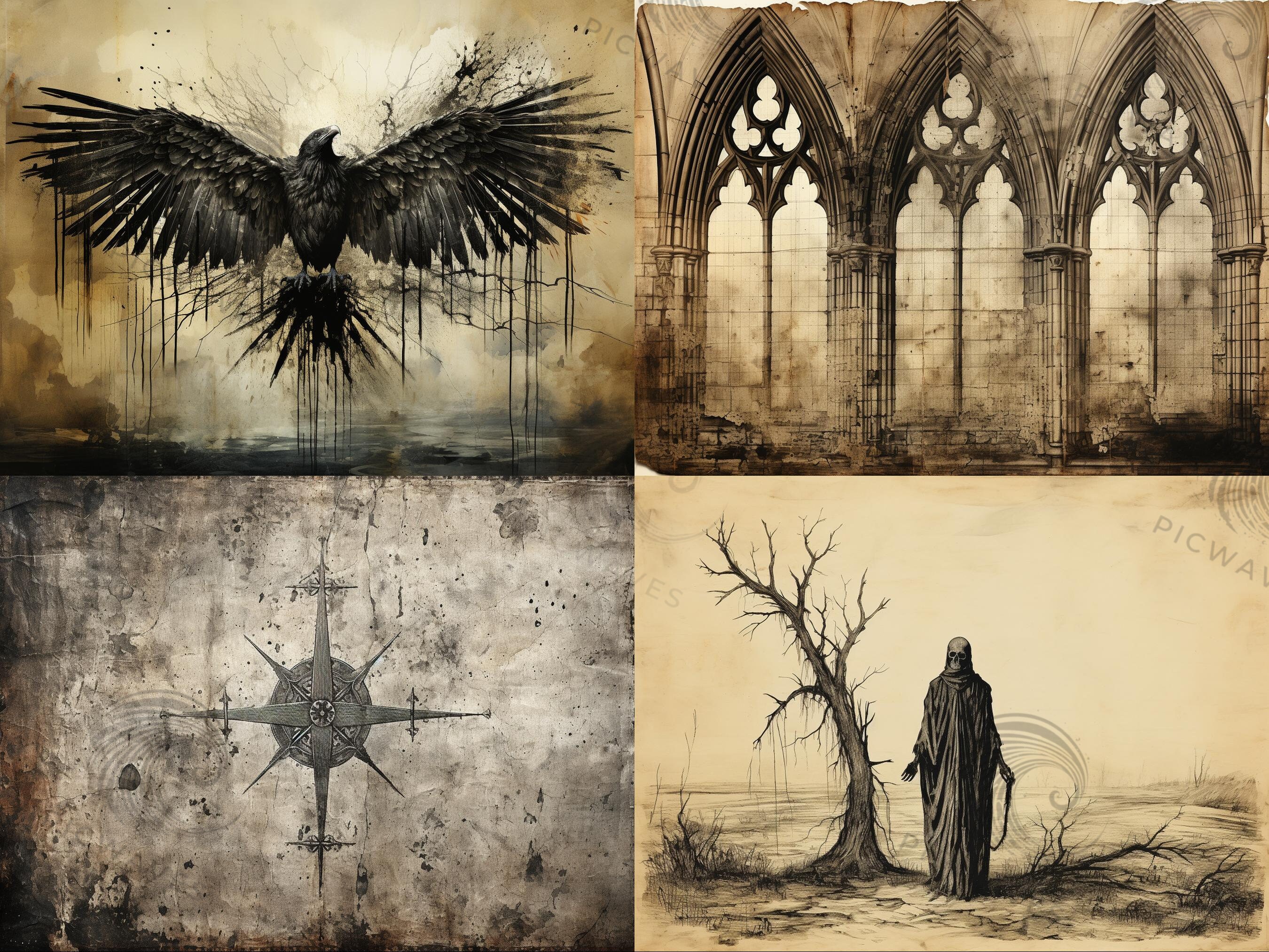 Gothic Junk Journal Kit 20 Printable Pages Ephemera Journal - Etsy