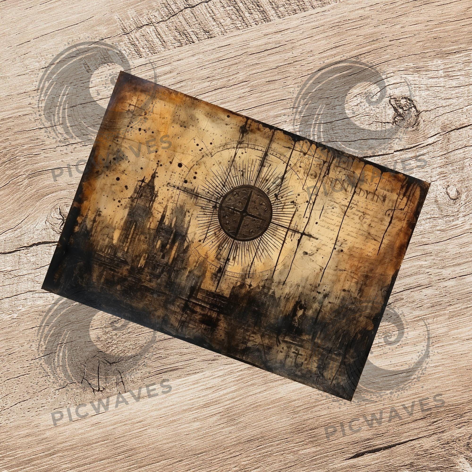 Gothic Grunge Paper Gothic Printable Double Pages Gothic Ephemera ...