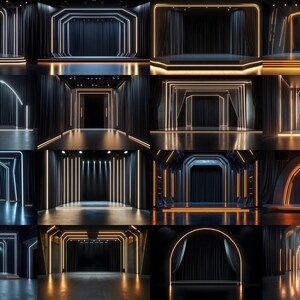 65 Modern Theatre Backdrops, LED Lighting, Stage Photography (pngs) - Etsy
