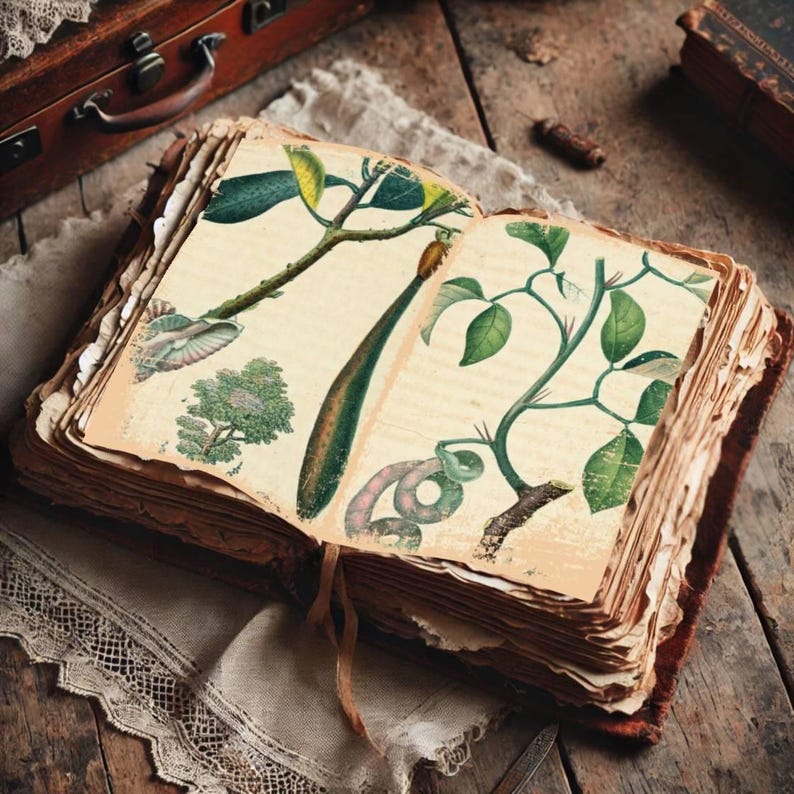 Botanical Junk Journal Kit - Botany Sheets - Printable Paper Pack ...