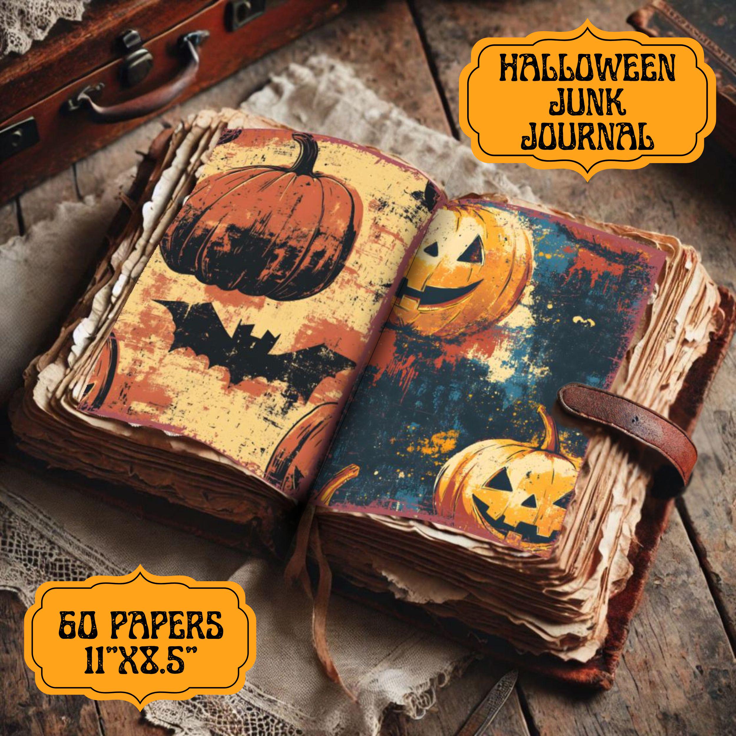 Halloween Pumpkin Junk Journal Kit, Spooky Printable Pages (digital ...