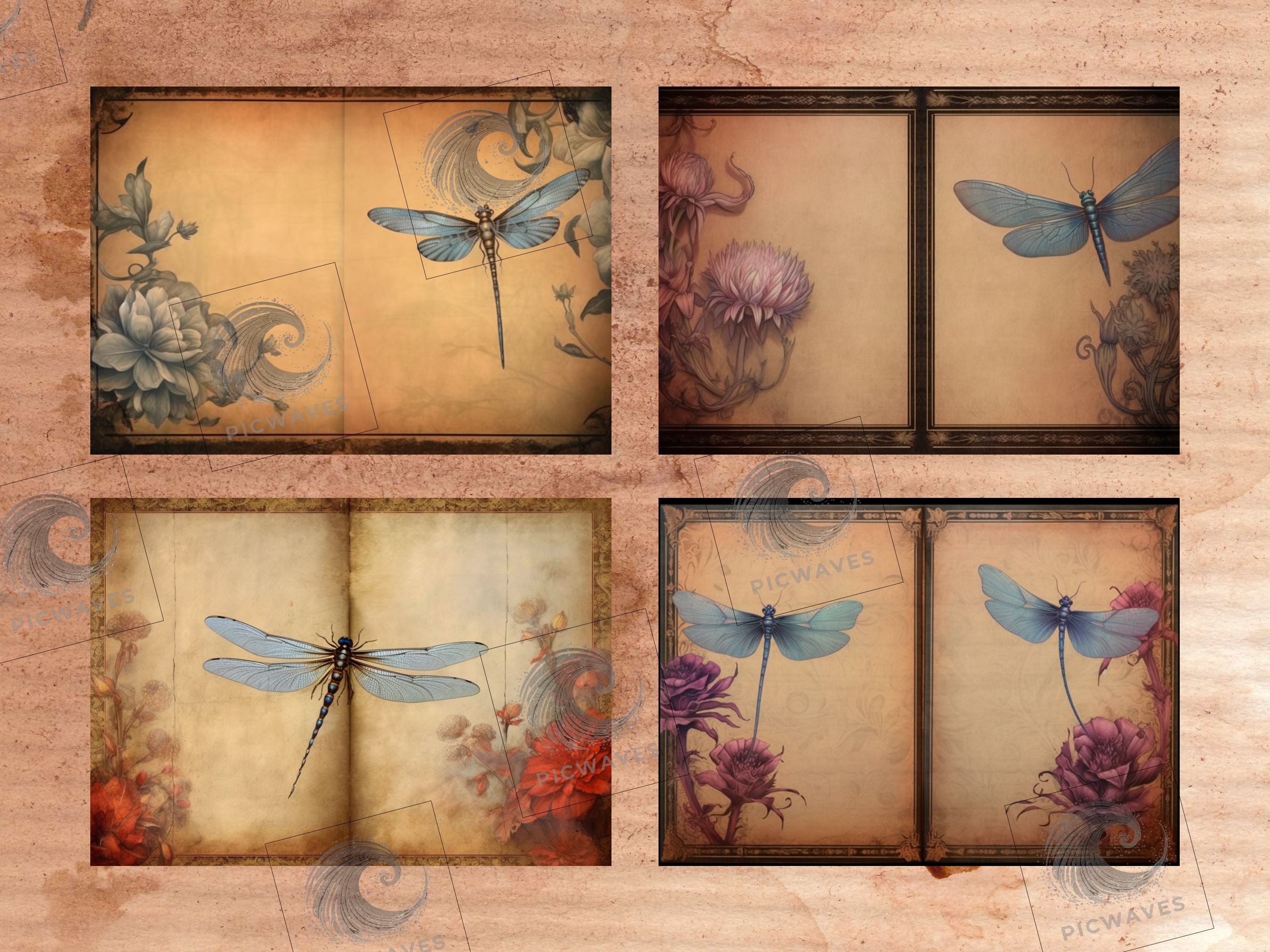 Dragonfly Junk Journal Pages Dragonflies Junk Journal 20 - Etsy