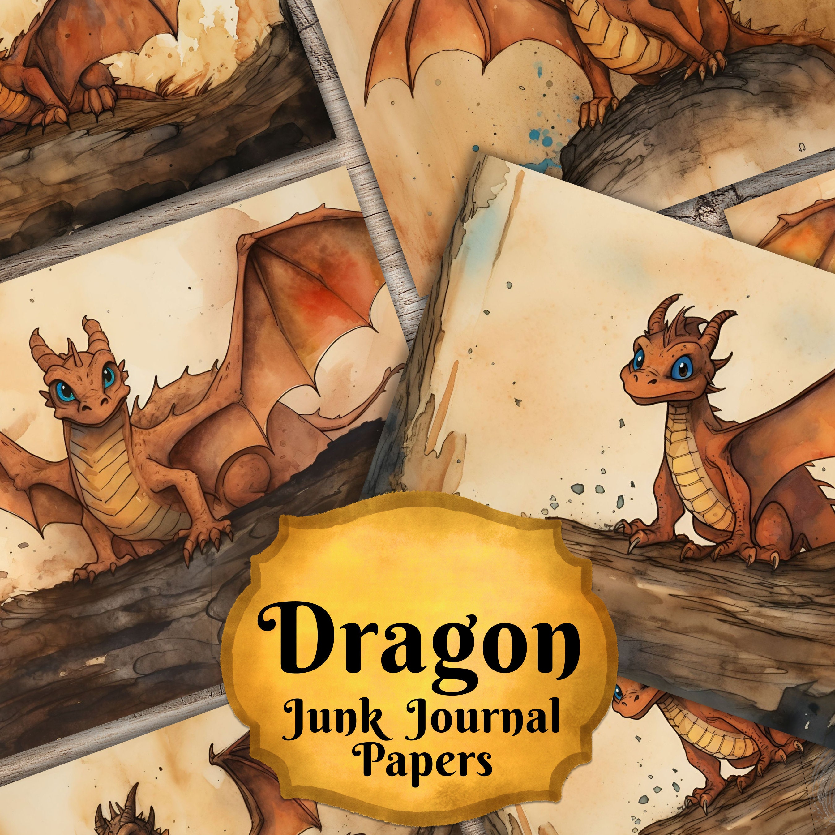 Dragon Junk Journal Pages, Dragon Junk Journal, Dragons Printable Pages ...