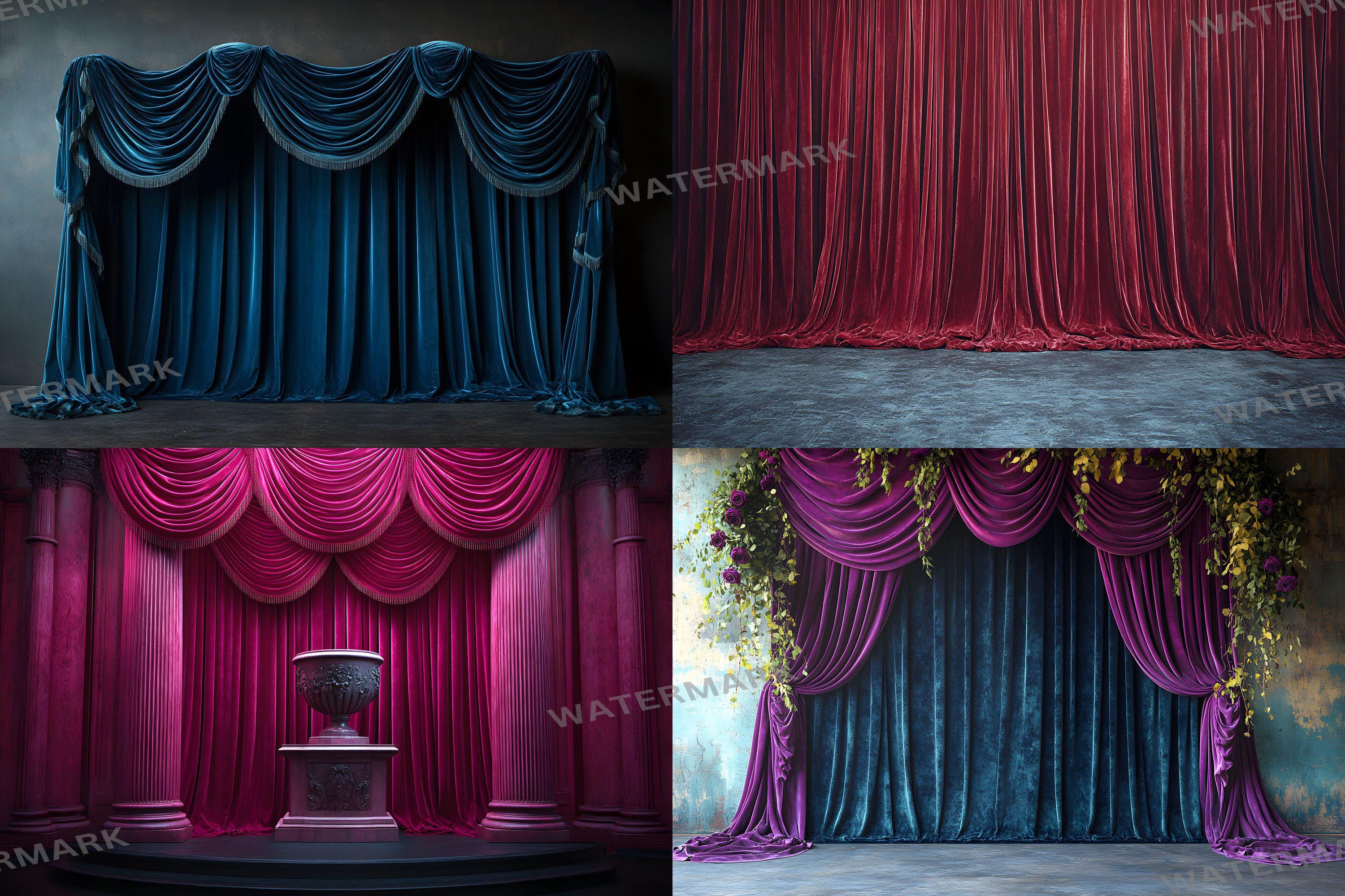 Velvet Curtain Digital Backdrop | 40 Opulent Photography Backgrounds ...
