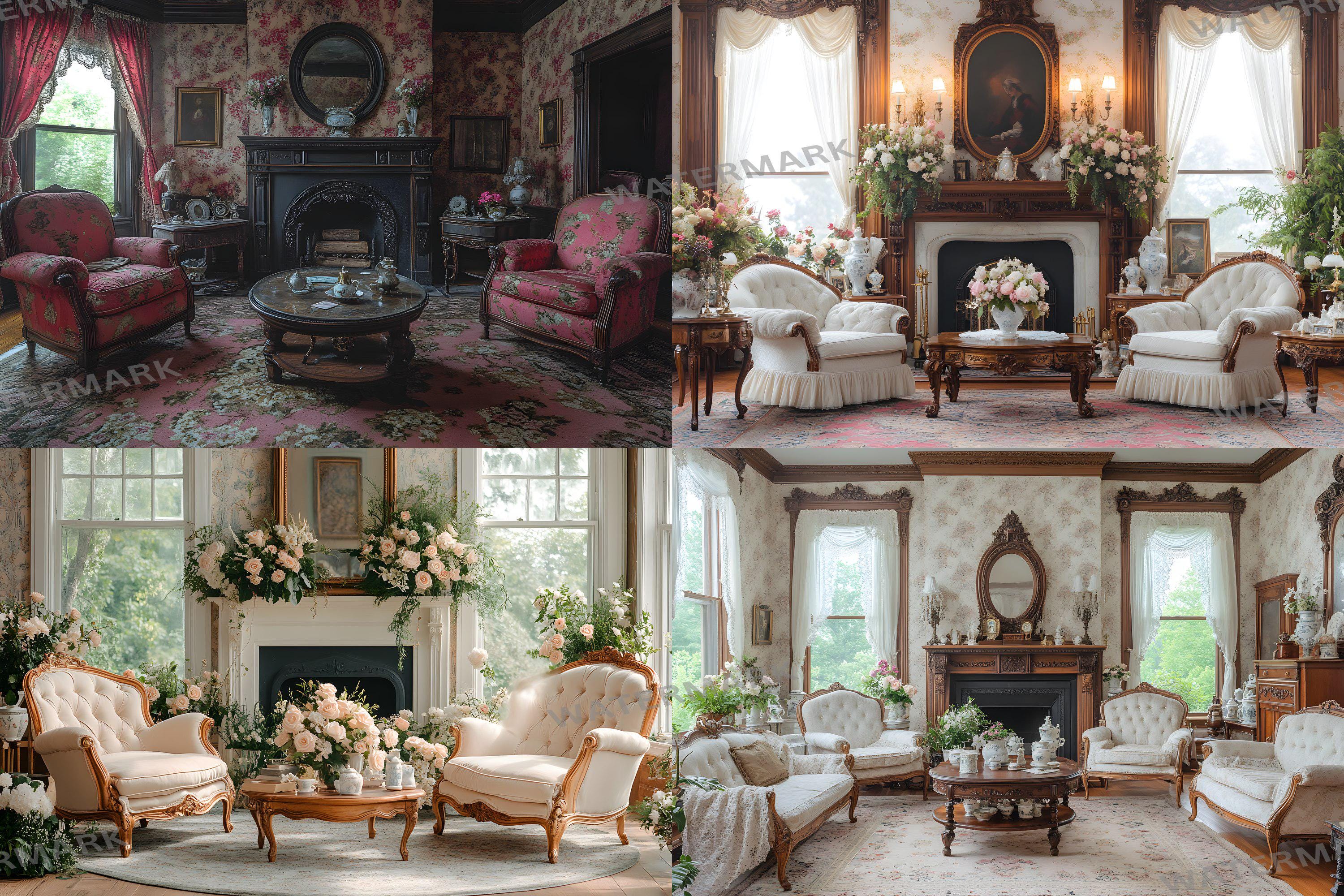 50 Victorian Parlor Photography Backdrops – Elegant Antique Scenes ...