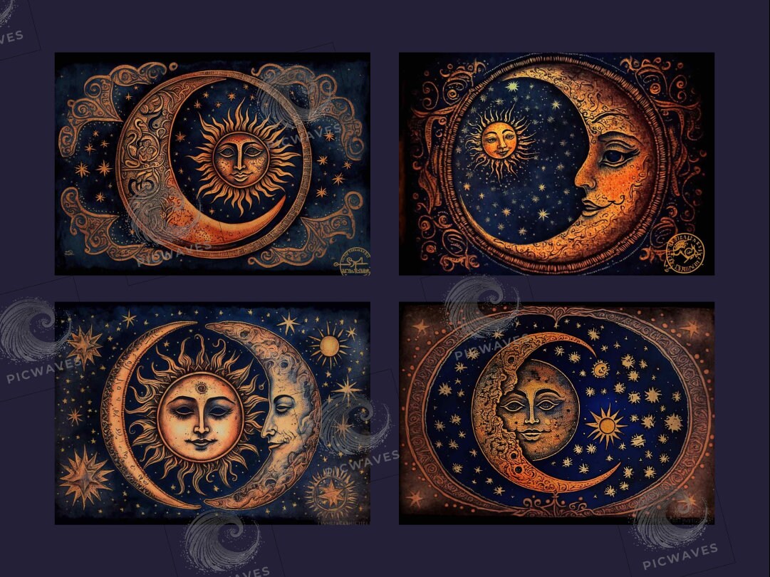 Moon Junk Journal Pages 15 Moon Double Pages Printable Pages Moon and ...