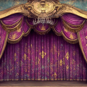 Vintage Theater Digital Paper | Baroque Stage Printable Journal Pages ...