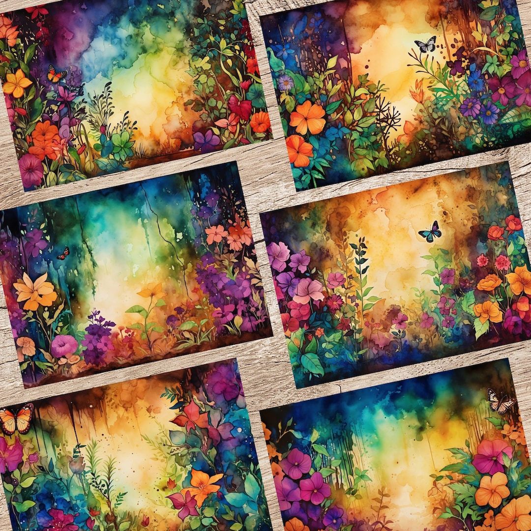 Vibrant Flower Pages Junk Journal Papers, Vintage Floral Journal Pages ...