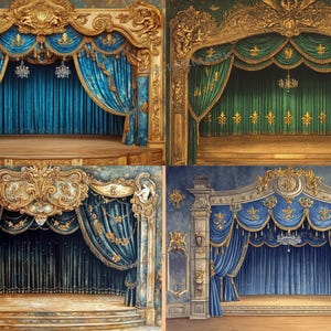Baroque Theater Printable Papers | Vintage Theater Digital Backgrounds ...