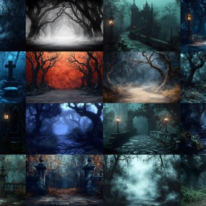 100 Spooky Forest Backdrops, Haunted Forest Backgrounds, Halloween ...
