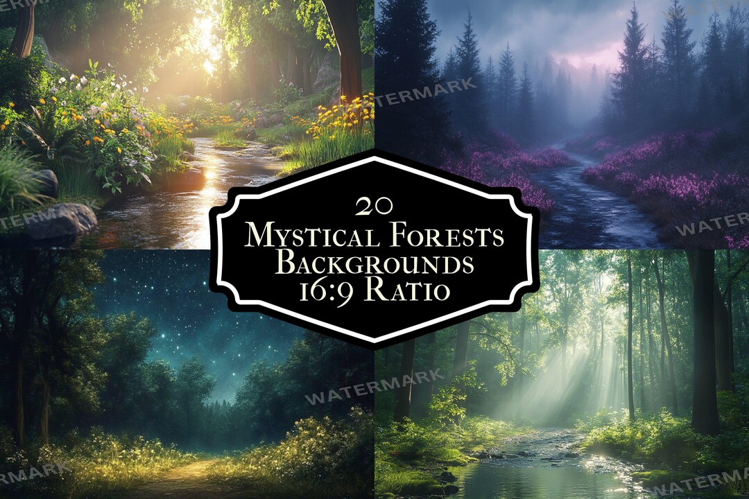 Mystical Forest Backdrop - Enchanted Background, Fantasy Streaming ...