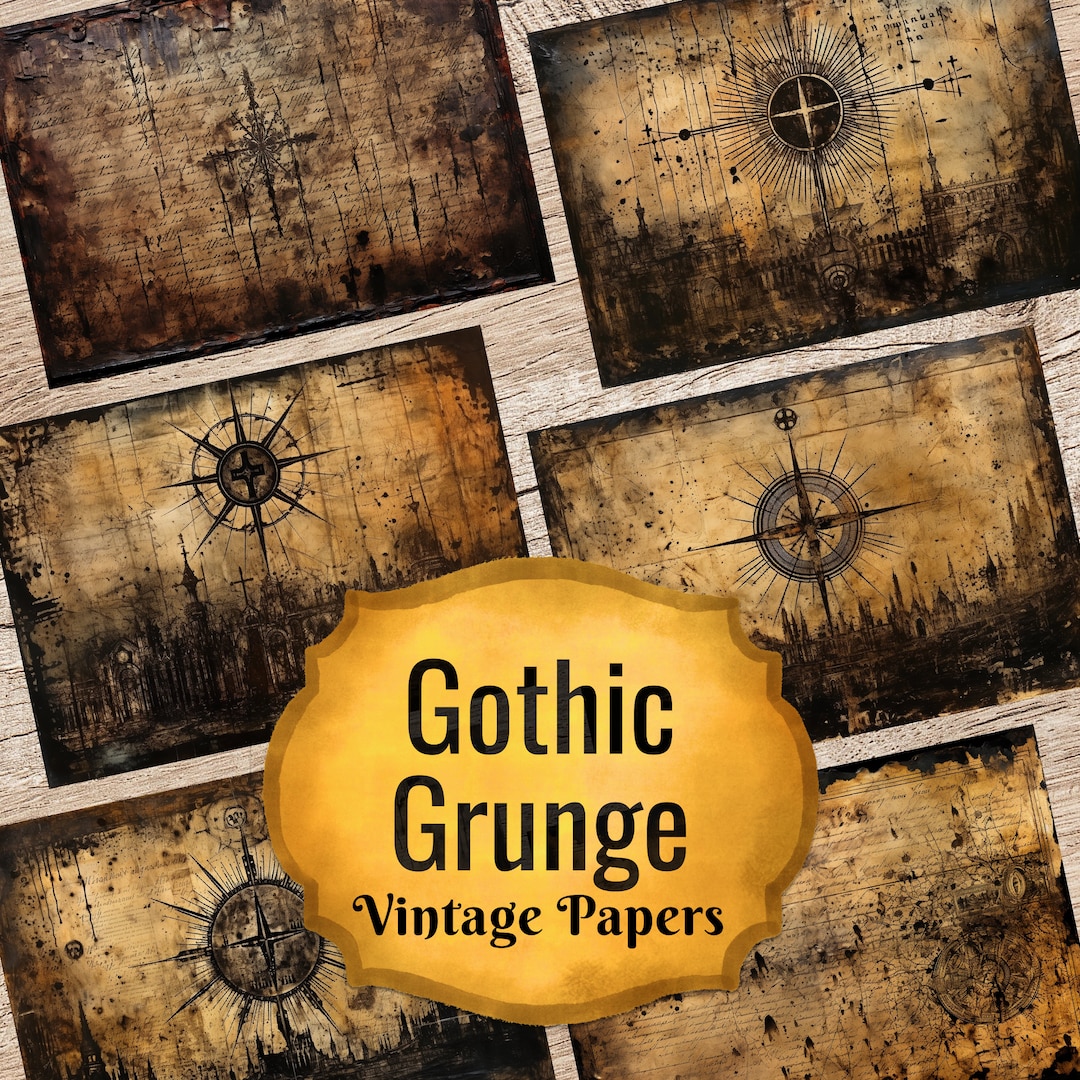 Gothic Grunge Paper Gothic Printable Double Pages Gothic Ephemera ...