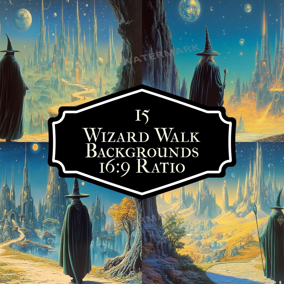 Wizard Walk Digital Backdrop, 16:9 Ratio. Magical Forest Path With ...