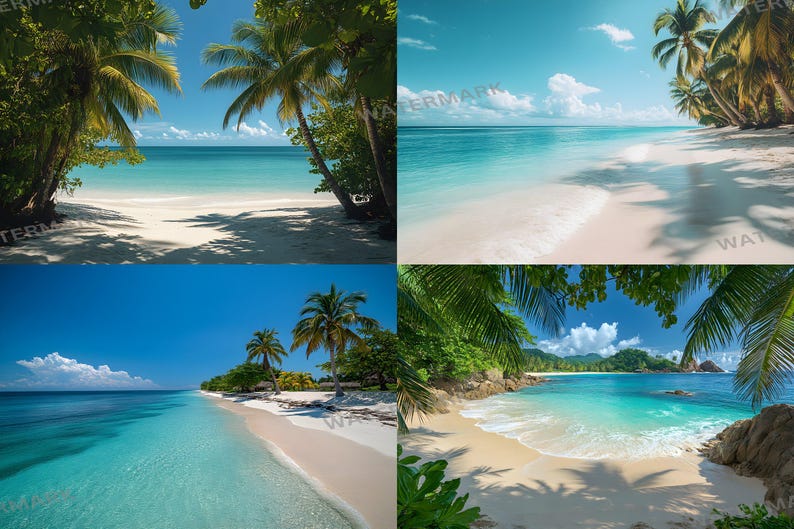 Tropical Beach Paradise Digital Backdrops – 30 Pngs, 6000x4000px - Etsy