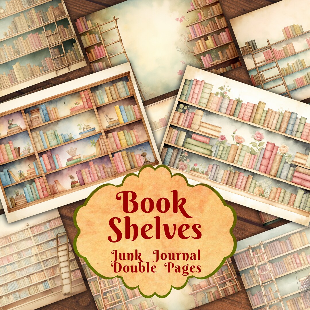 Books Junk Journal Pages Digital Download Book and Reading Printable ...