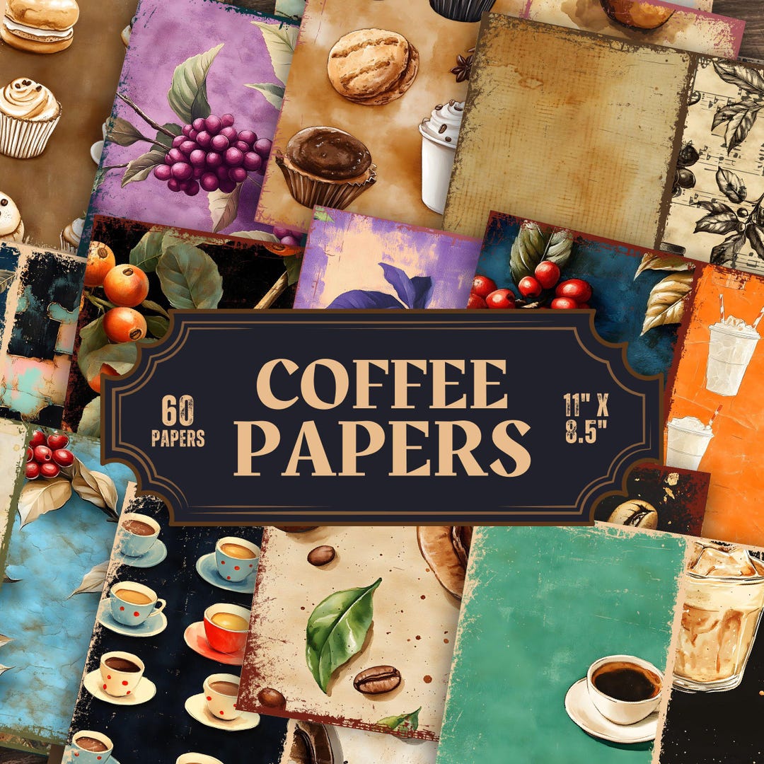 Coffee Shop Journal Pages 60 Coffee Junk Journal Pages Digital Download ...