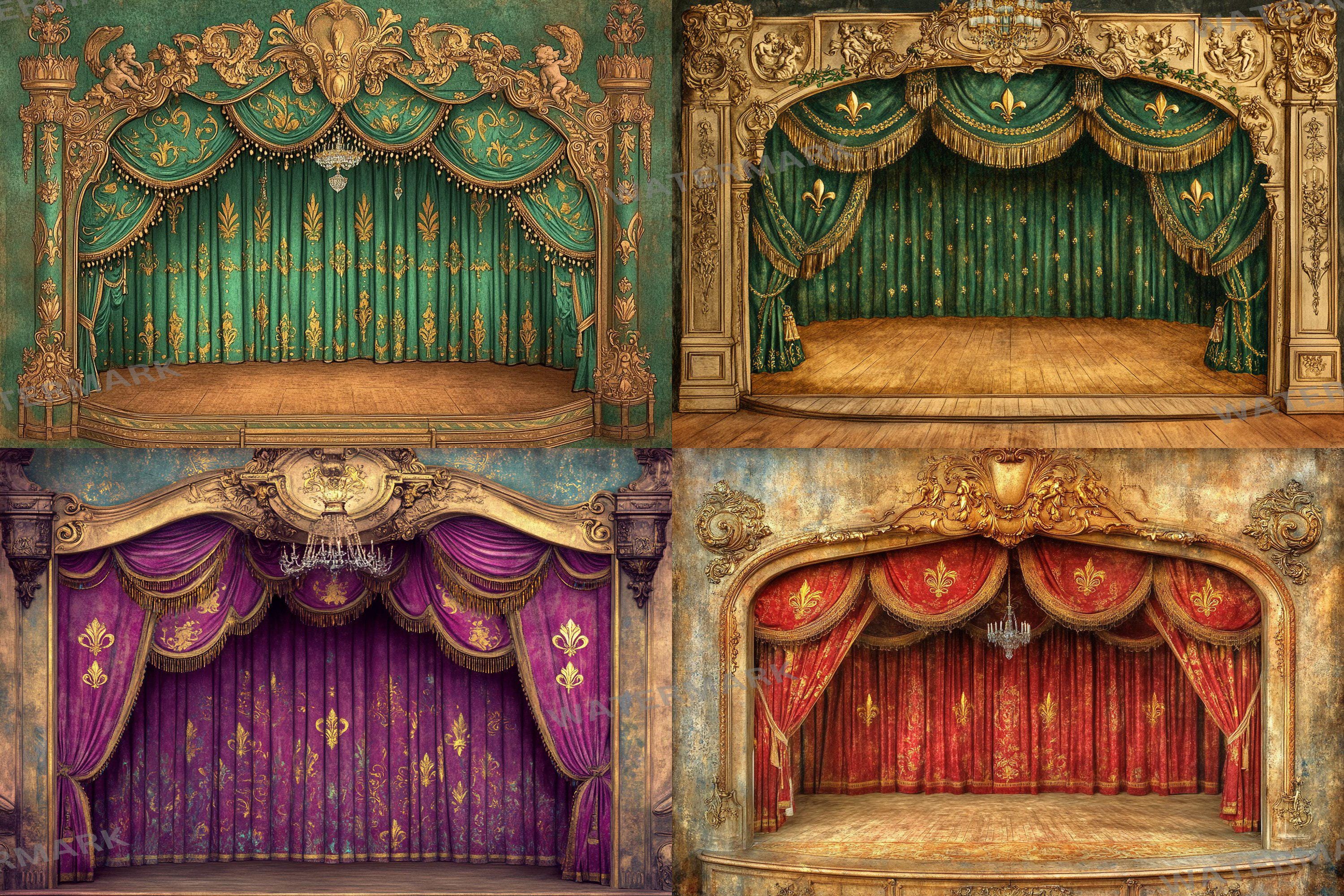 Vintage Theater Digital Paper | Baroque Stage, Junk Journal (PDF) - Etsy