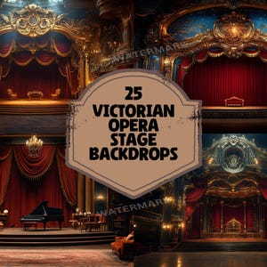 Victorian Opera Stage Backdrops | Elegant Theater Backgrounds | Digital ...