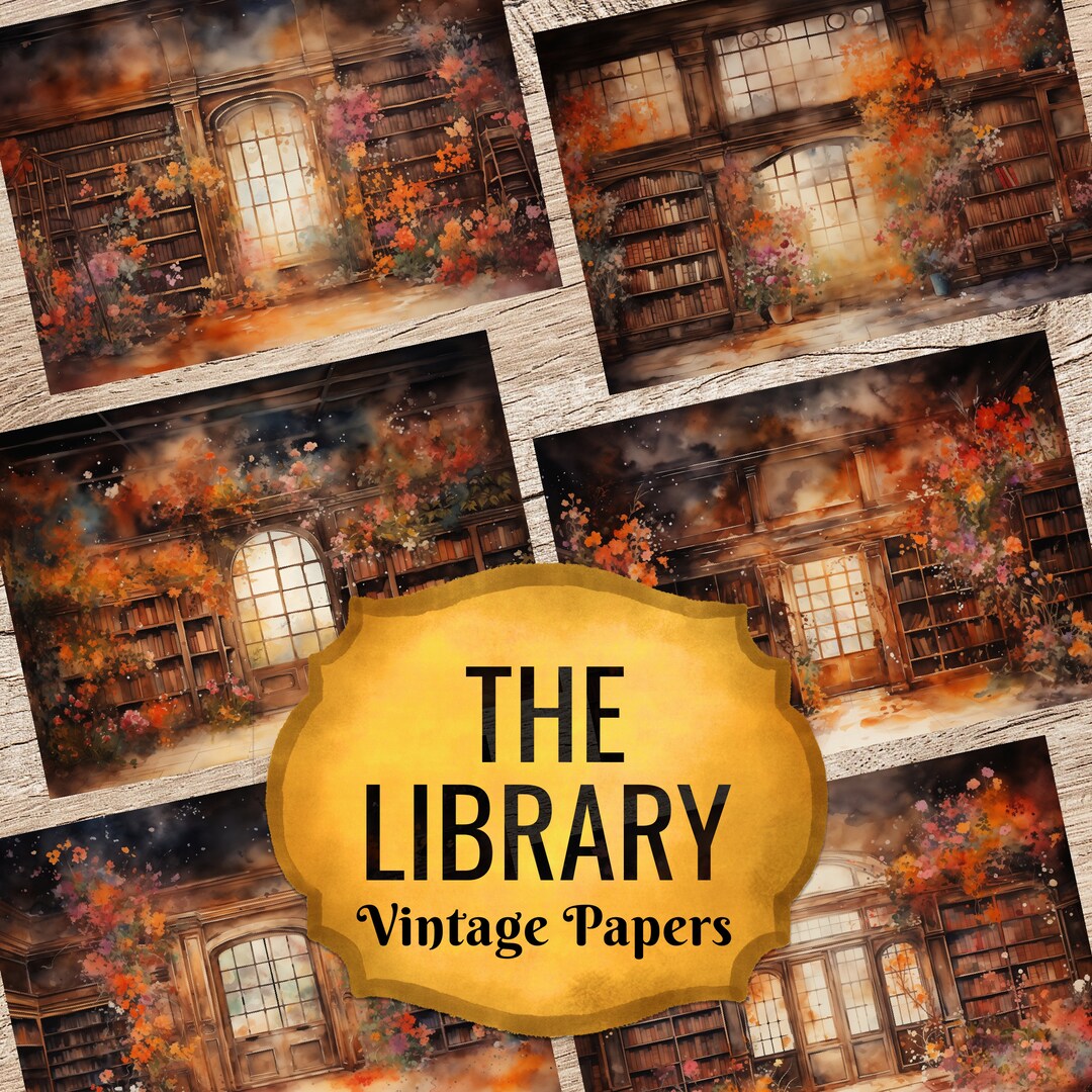 The Library Junk Journal Pages Digital Download Book and Reading ...