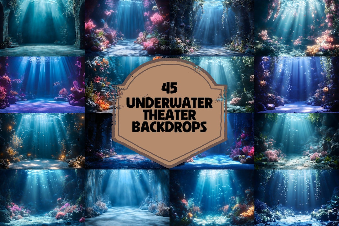 Underwater Theatre Backdrops | Fantasy Digital Backgrounds | Surreal ...
