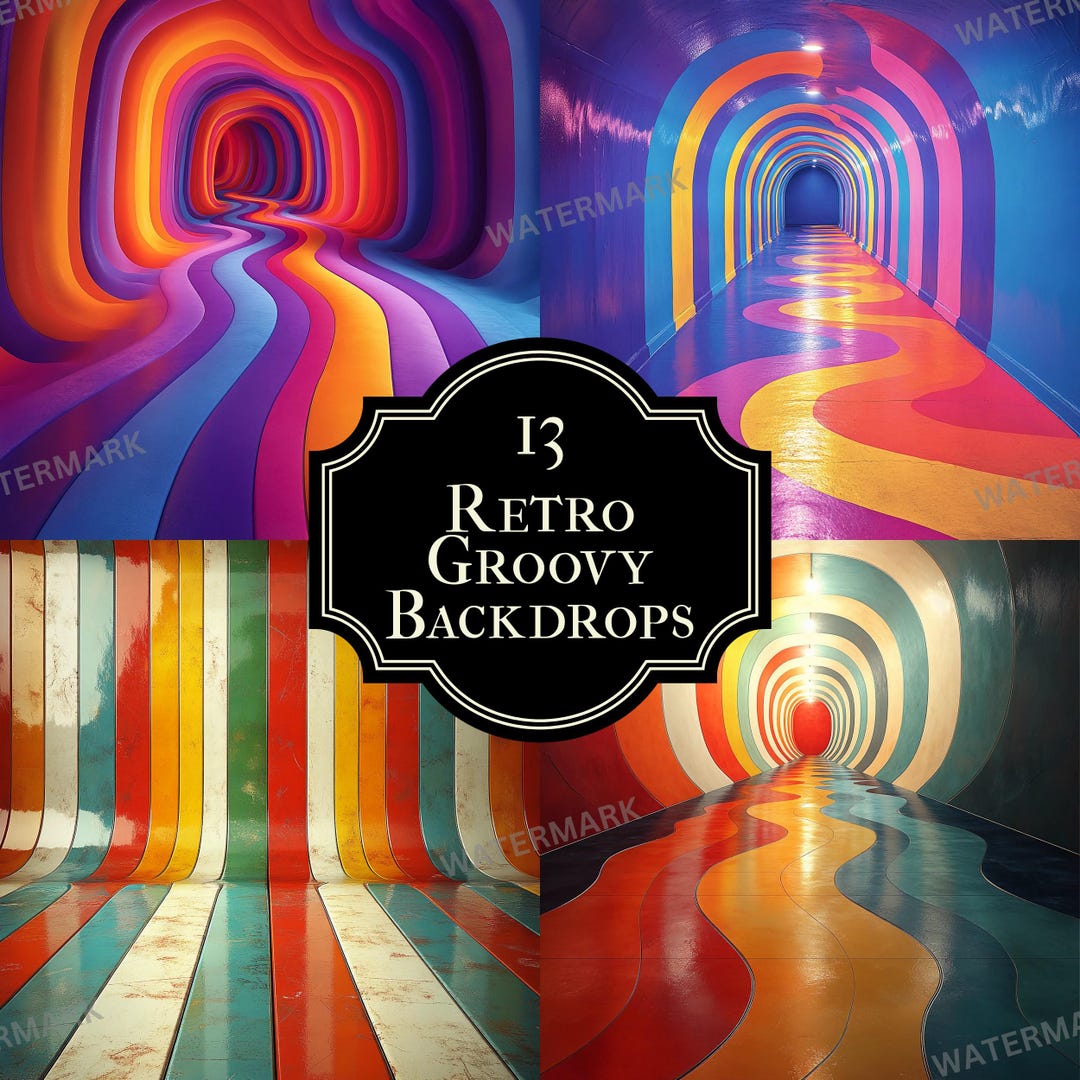 Retro Groovy Backdrops - Photography Backdrops for Portraits, Product ...