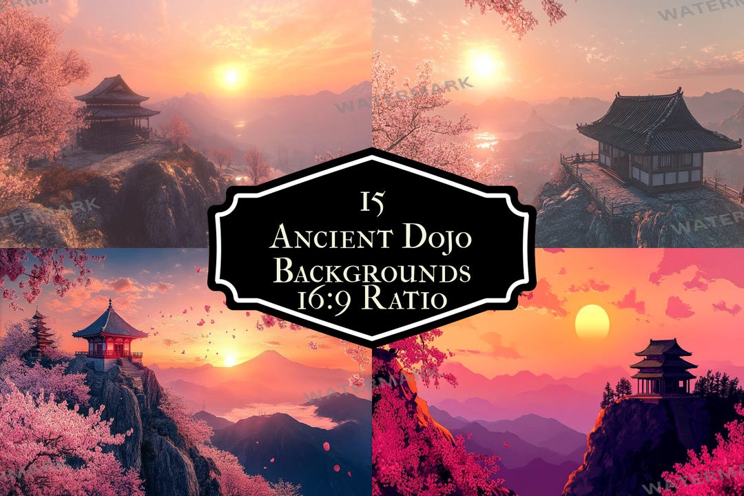 Ancient Dojo Digital Backdrop, 16:9 Ratio. Serene Training Ground With ...