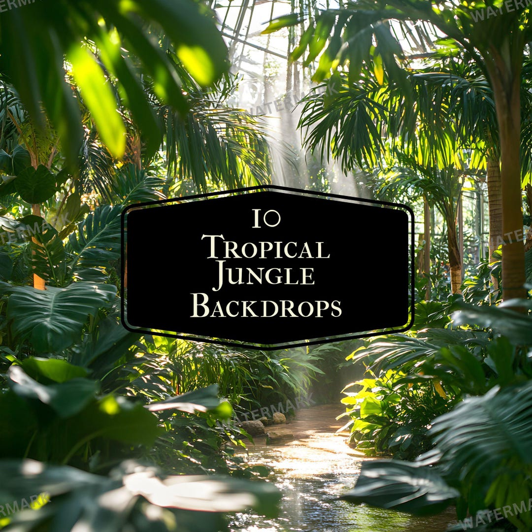 Tropical Jungle Backdrops - 12 Digital Portrait Images for Photography ...
