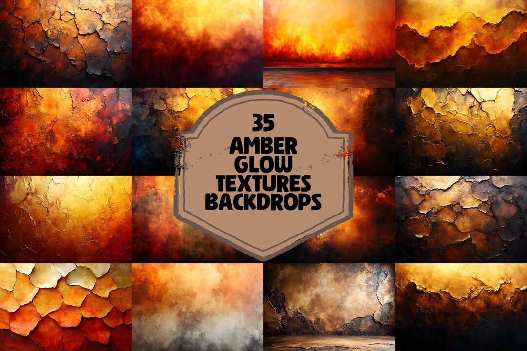35 Amber Glow Textures - Warm Grunge Photography Backdrops (PNG) - Etsy