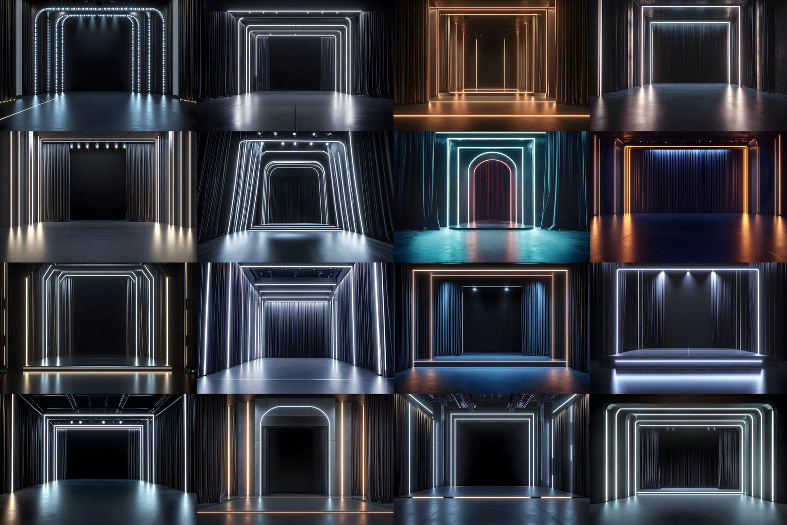 65 Modern Theatre Backdrops, LED Lighting, Stage Photography (pngs) - Etsy