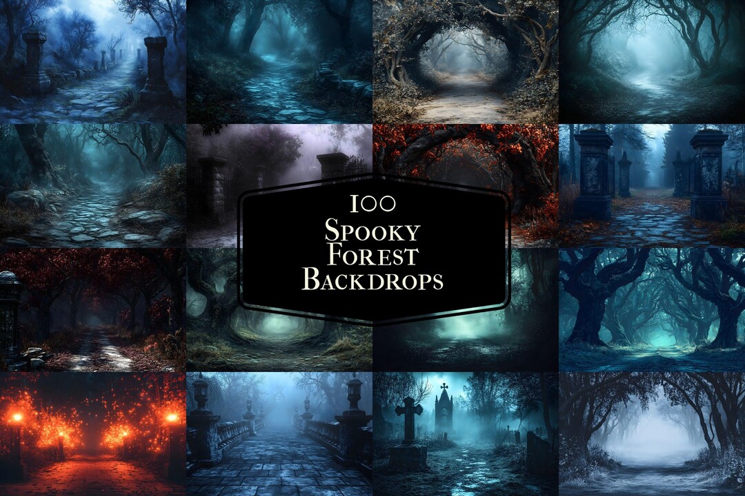 100 Spooky Forest Photography Backdrops, Halloween Eerie Scenes (pngs ...