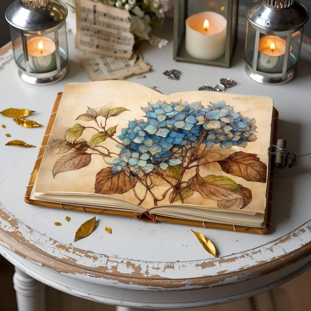 Autumn Hydrangea Printable Papers - Fall Floral Digital Kit for ...