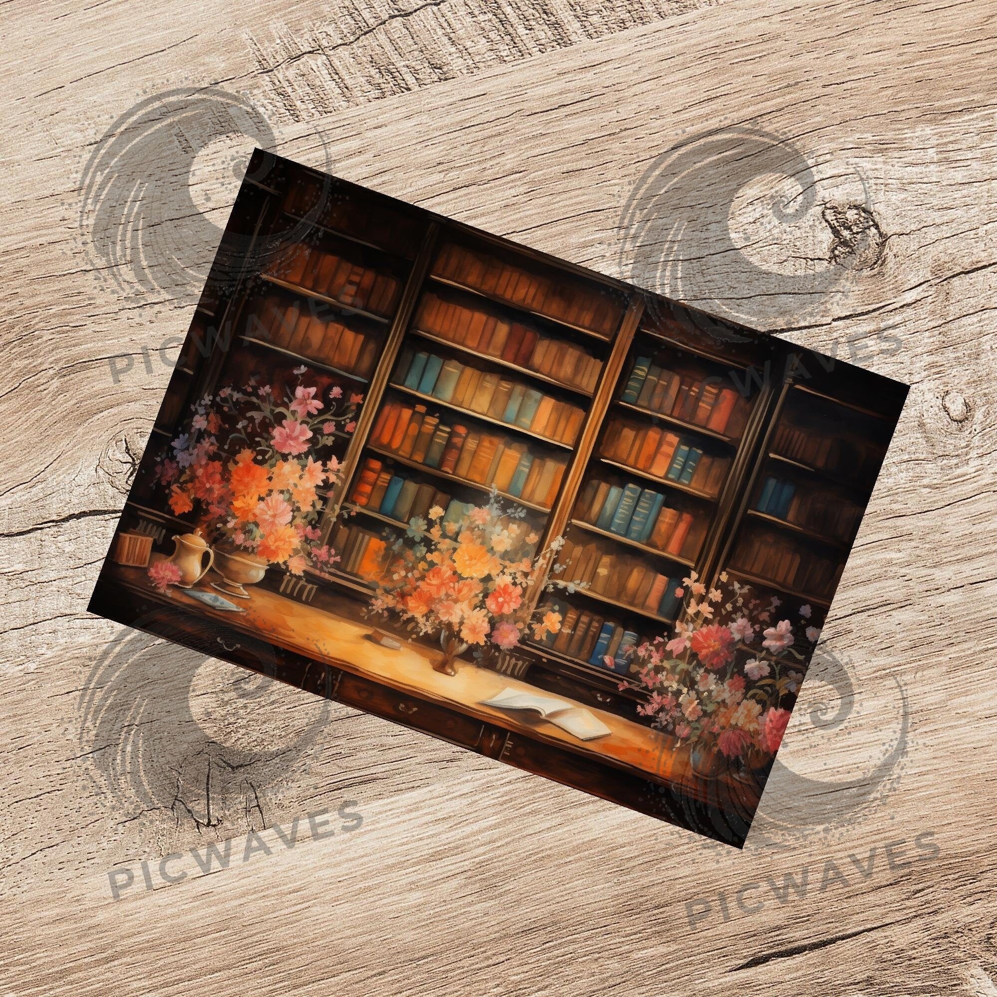 Vintage Library Junk Journal Pages Digital Download Book and Reading ...